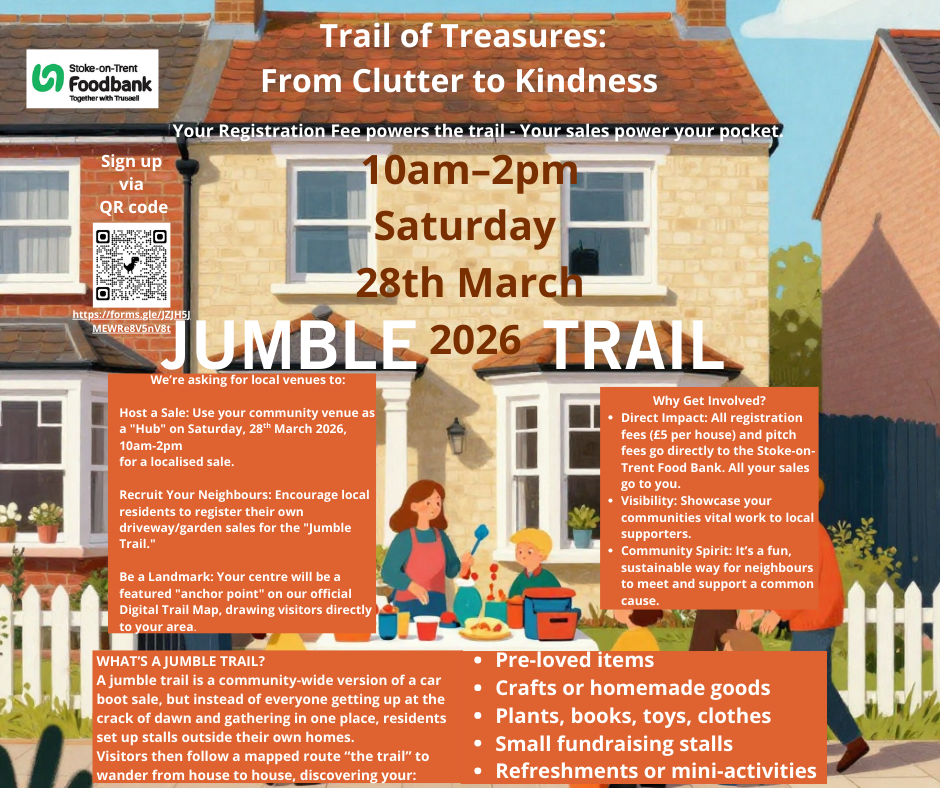 TRAIL OF TREASURES MARCH 28th 2026 – JUMBLE TRAIL POSTER | Stoke-on ...